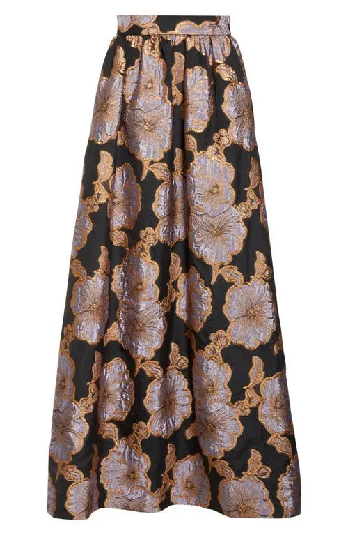 St. John Floral Jacquard Maxi Skirt
