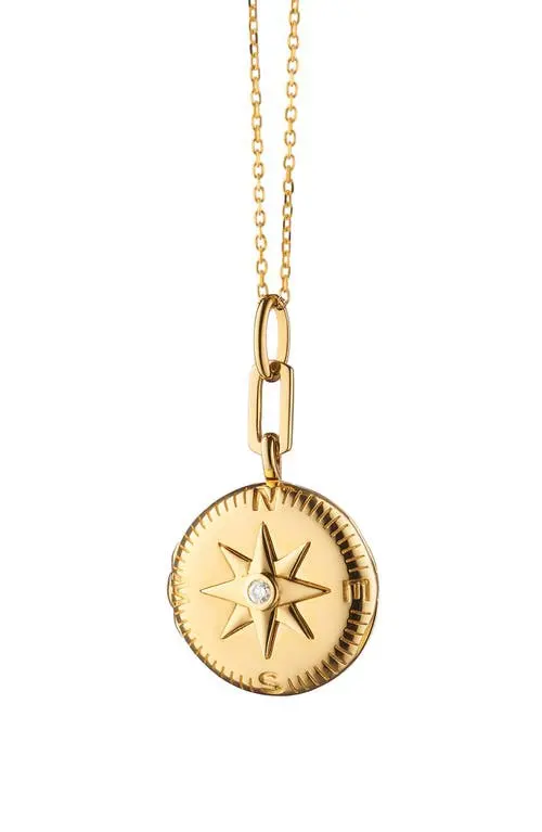 Monica Rich Kosann Adventure Compass Locket Necklace - D.0.033 18kyg