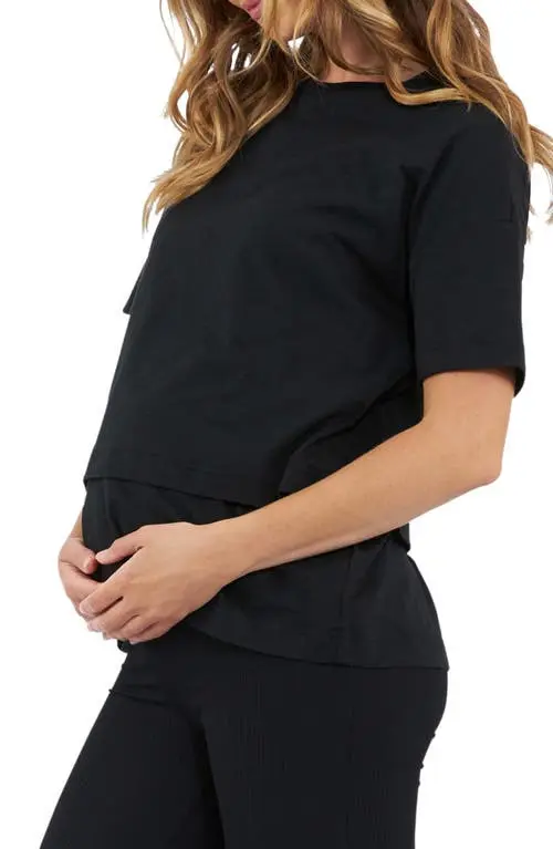 RIPE MATERNITY Claud Cotton Blend Maternity/nursing T-shirt - Black