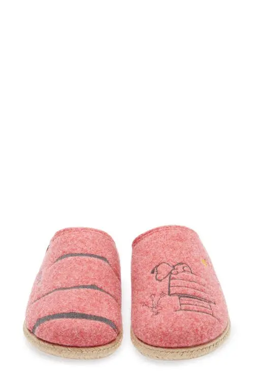 TONI PONS X Snoopy Wool-blend Slippers - Raspberry
