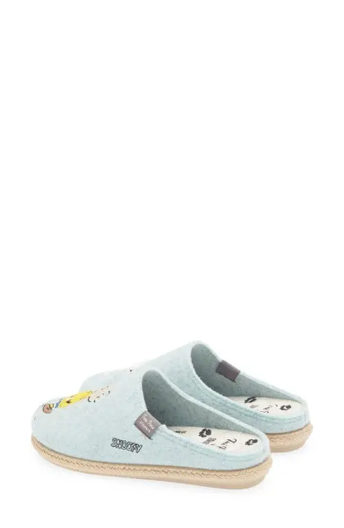 TONI PONS X Snoopy Wool-blend Slippers - Sky Blue