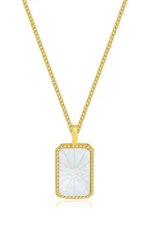 LA MENO Zodiac Double Sided Pendant Necklace - Gold Aquarius