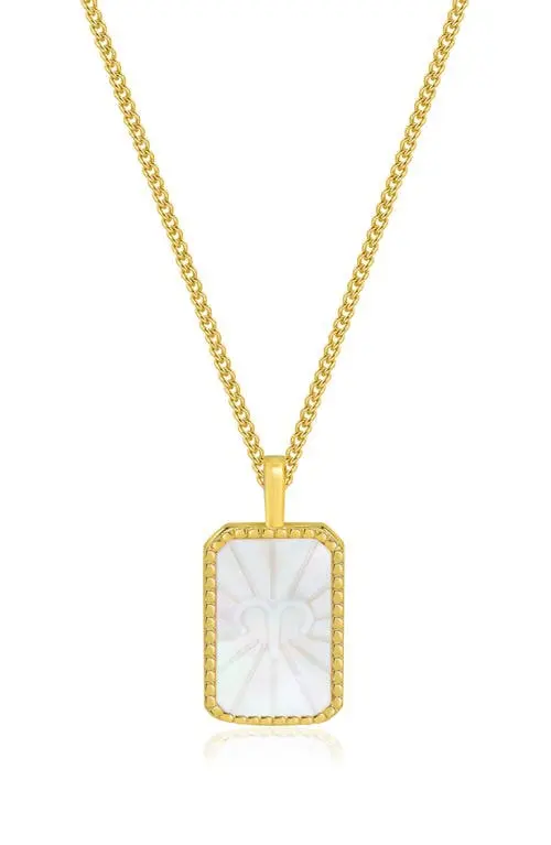 LA MENO Zodiac Double Sided Pendant Necklace - Gold Aries
