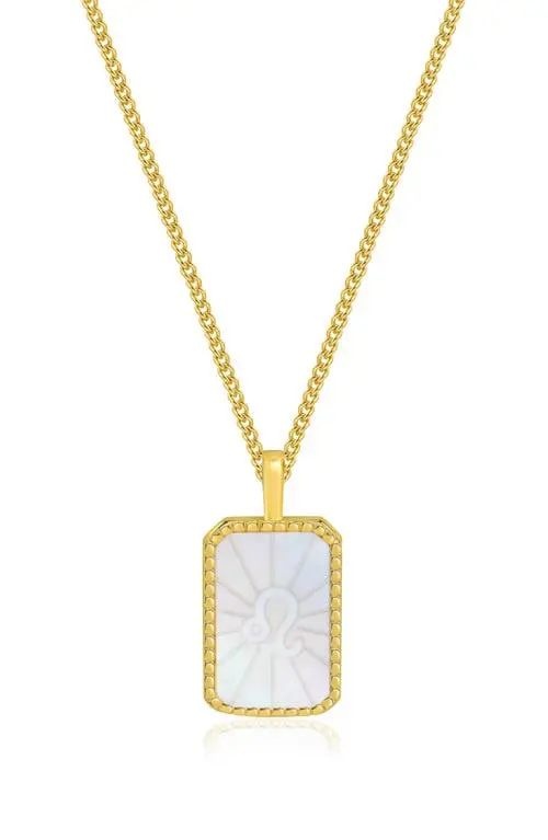 LA MENO Zodiac Double Sided Pendant Necklace - Gold Leo