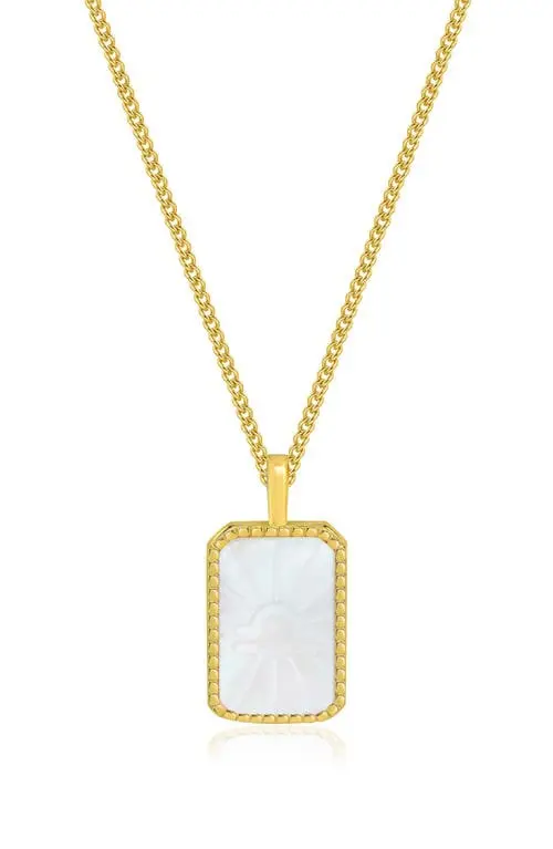LA MENO Zodiac Double Sided Pendant Necklace - Gold Libra