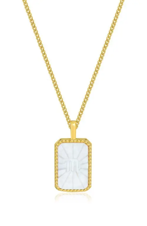 LA MENO Zodiac Double Sided Pendant Necklace - Gold Scorpio