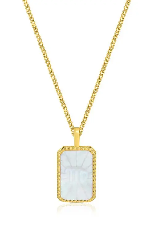 LA MENO Zodiac Double Sided Pendant Necklace - Gold Virgo