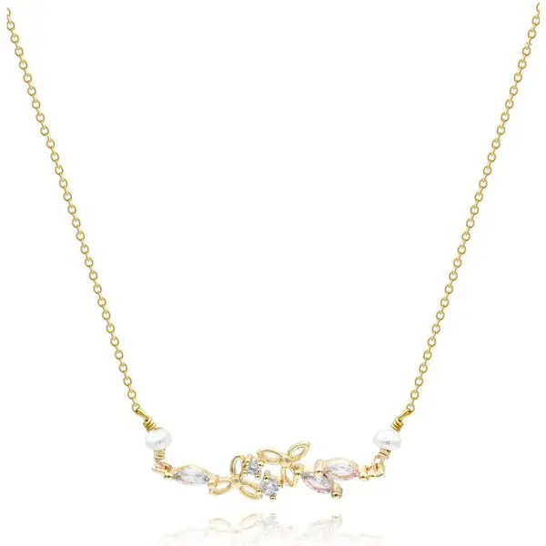 LA MENO Harper Freshwater Pearl Pendant Necklace - Gold