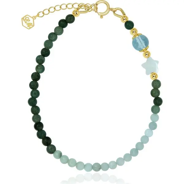 LA MENO Enchanting Jade Bracelet - Green /white