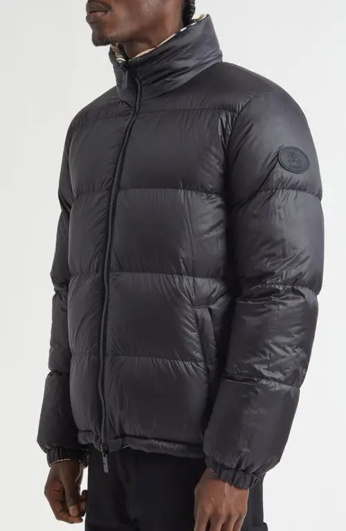 Burberry Snowdon Check Down Puffer Jacket With Stowaway Hood