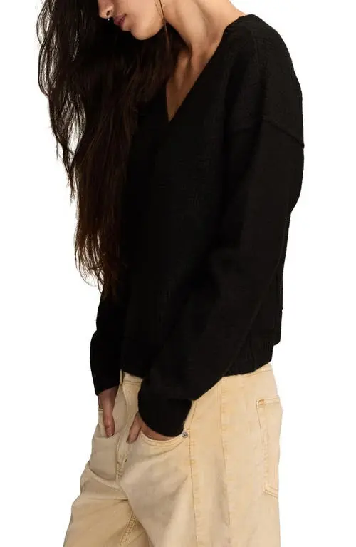 Lucky Brand Waffle Knit V-neck Pullover
