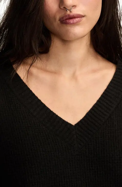 Lucky Brand Waffle Knit V-neck Pullover