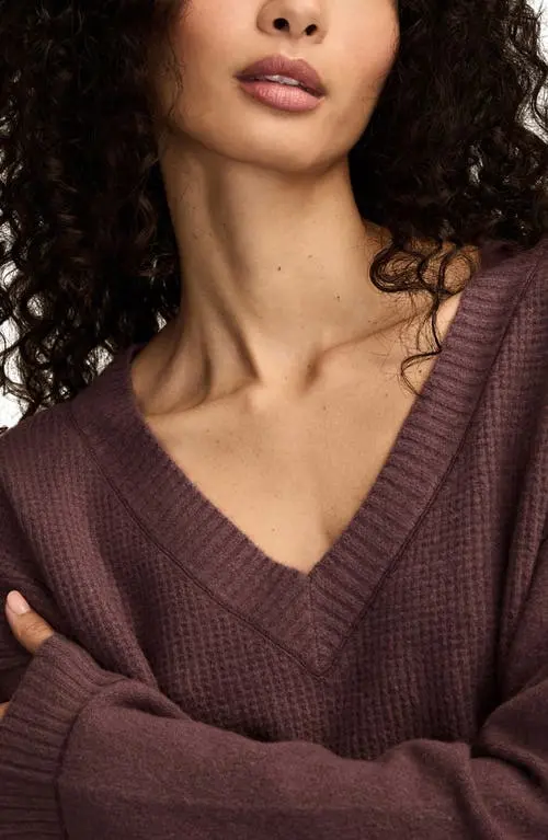 Lucky Brand Waffle Knit V-neck Pullover