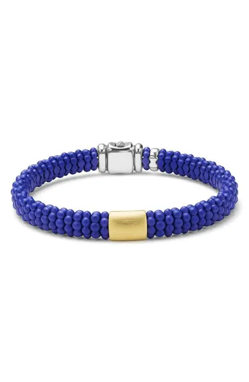 Lagos Anthem Ceramic Caviar Beaded Bracelet - Blue/silver