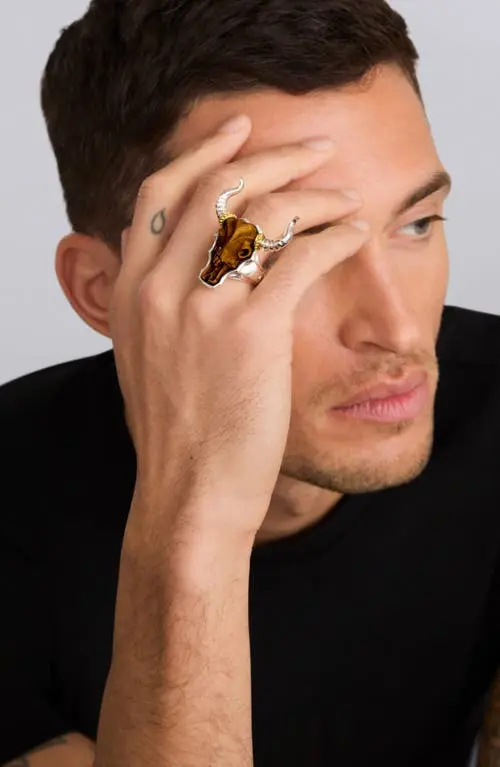 Lagos Longhorn Signet Ring - Tigers Eye