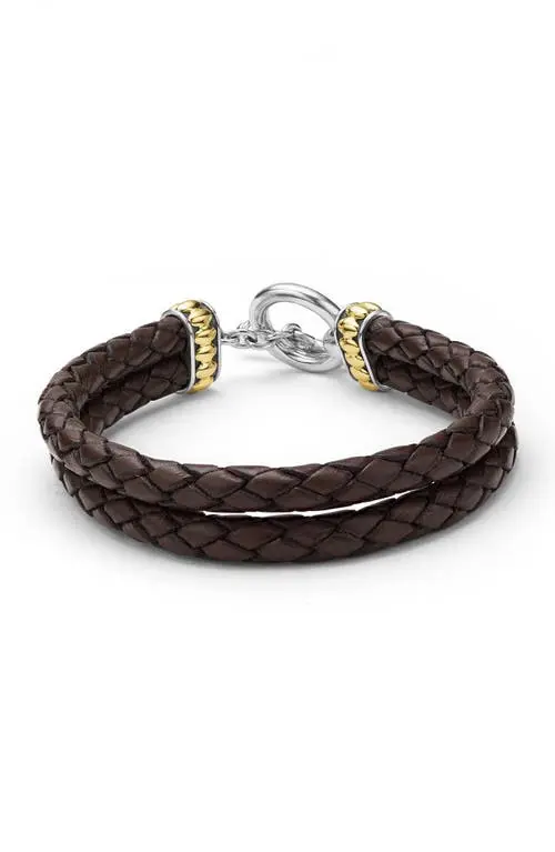 Lagos Anthem Double Leather Bracelet - Brown