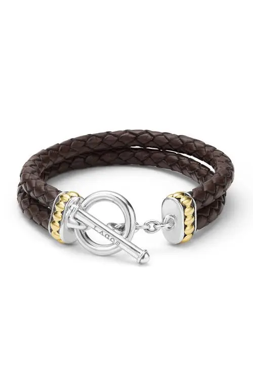 Lagos Anthem Double Leather Bracelet - Brown