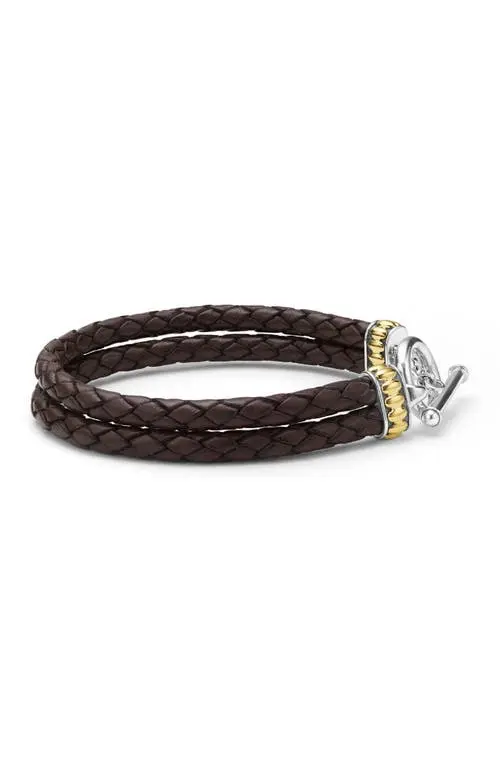 Lagos Anthem Double Leather Bracelet - Brown