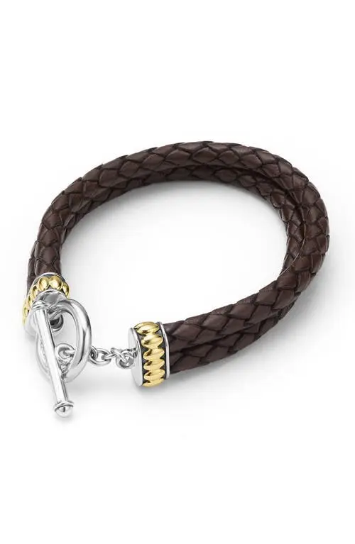 Lagos Anthem Double Leather Bracelet - Brown