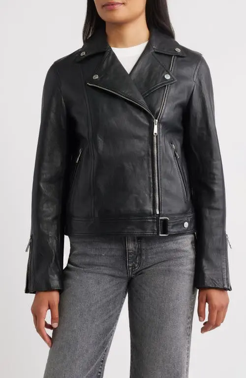 Sam Edelman Leather Moto Jacket - Black