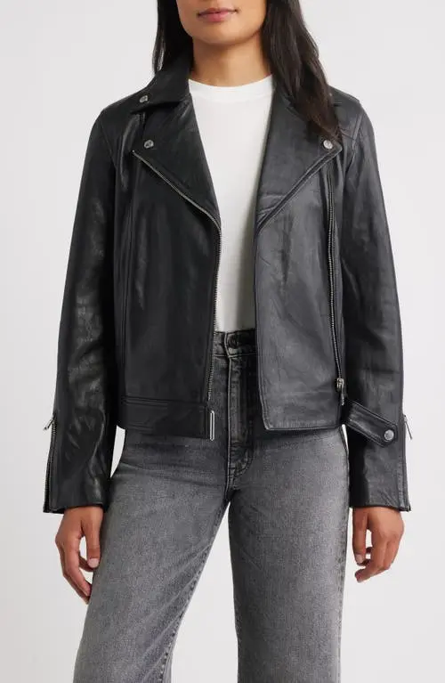 Sam Edelman Leather Moto Jacket - Black