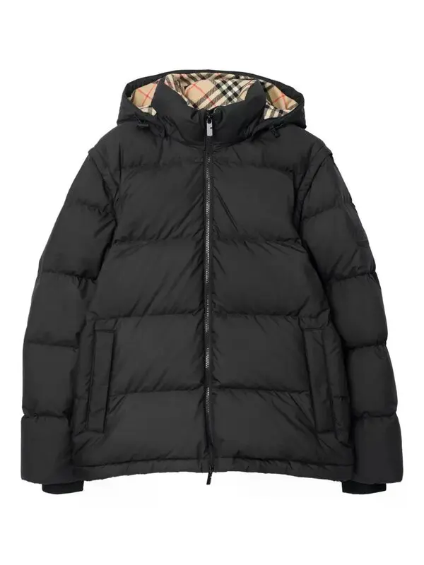 Burberry Puffer Jacket With Detachable Sleeves - Black