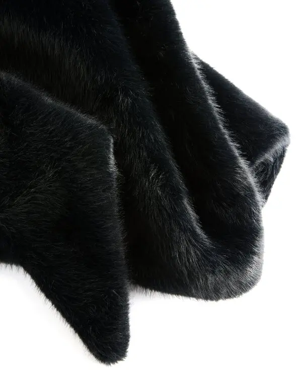 Herno Faux Fur Triangle Foulard - Black