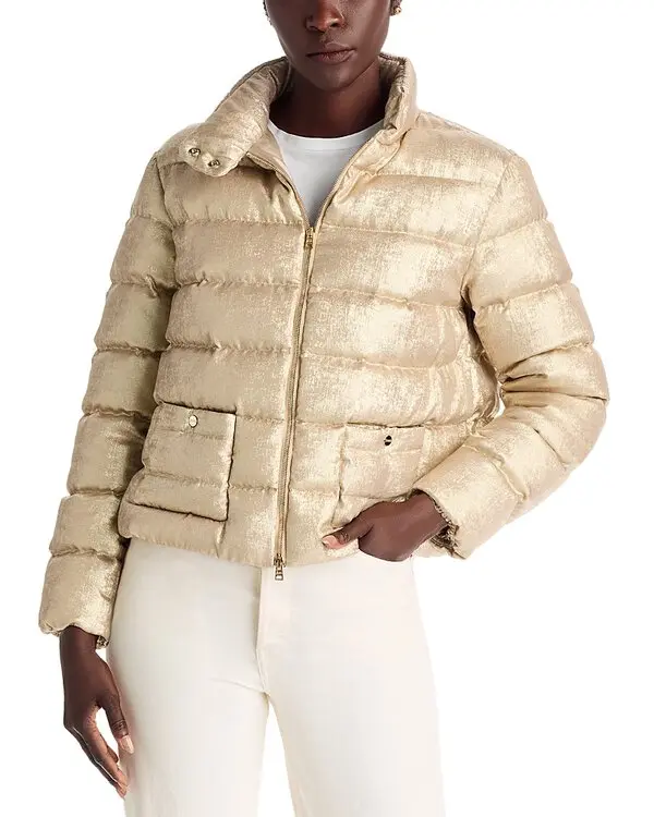 Herno Metallic Quilted Bomber Jacket