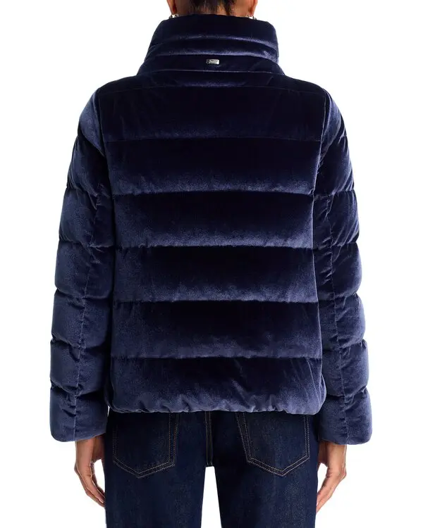 Herno Velvet Quilted Short Jacket - Blue Navy