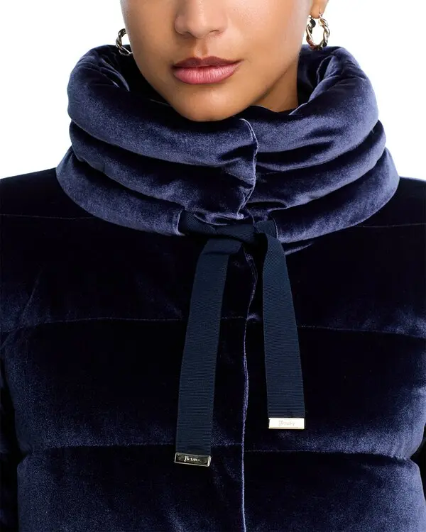 Herno Velvet Quilted Short Jacket - Blue Navy