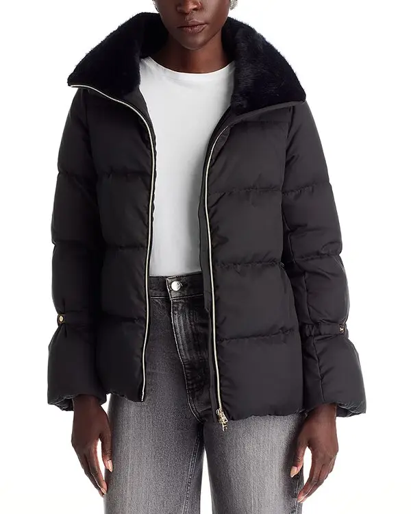 Herno Quilted Down Jacket With Faux Fur Collar