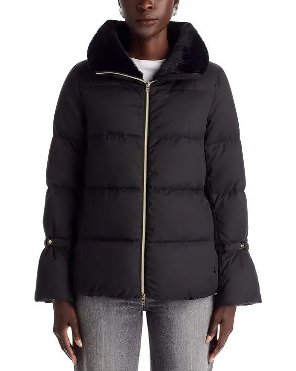Herno Quilted Down Jacket With Faux Fur Collar