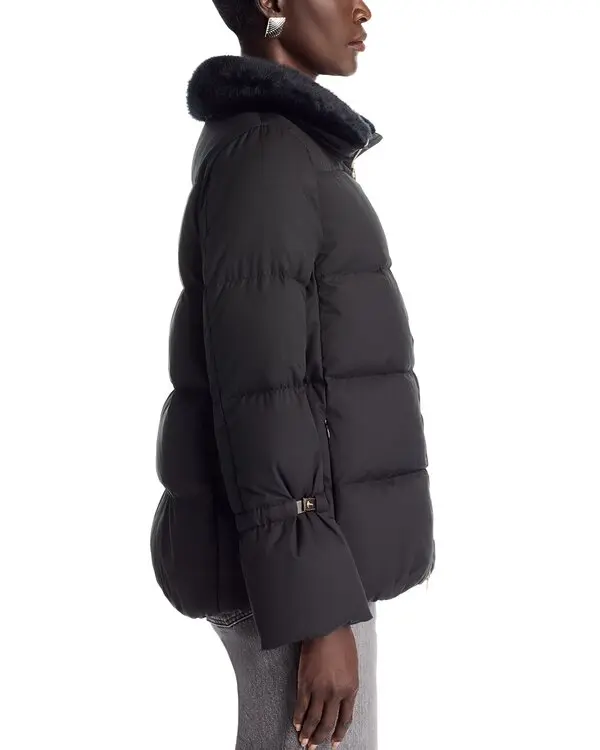 Herno Quilted Down Jacket With Faux Fur Collar