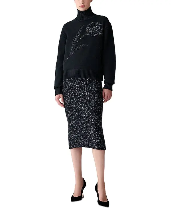 Carolina Herrera Sequined Knit Pencil Skirt