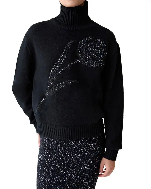 Carolina Herrera Sequined Knit Pencil Skirt