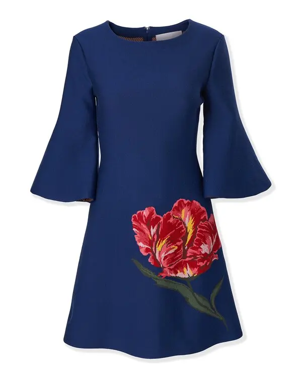 Carolina Herrera Flare Sleeve Shift Dress