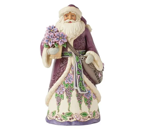 JIM SHORE Heartwood Creek Purple Santa Figurine 10.51in H - One-color