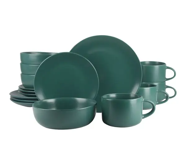 10 STRAWBERRY STREET 16 Pc Wazee Matte Dinnerwa E Set - One-color