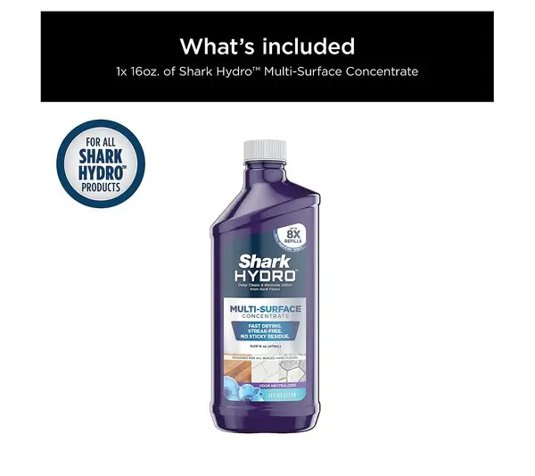 SHARK 16oz Hydroduo Multi-surface Concentrate S Olution