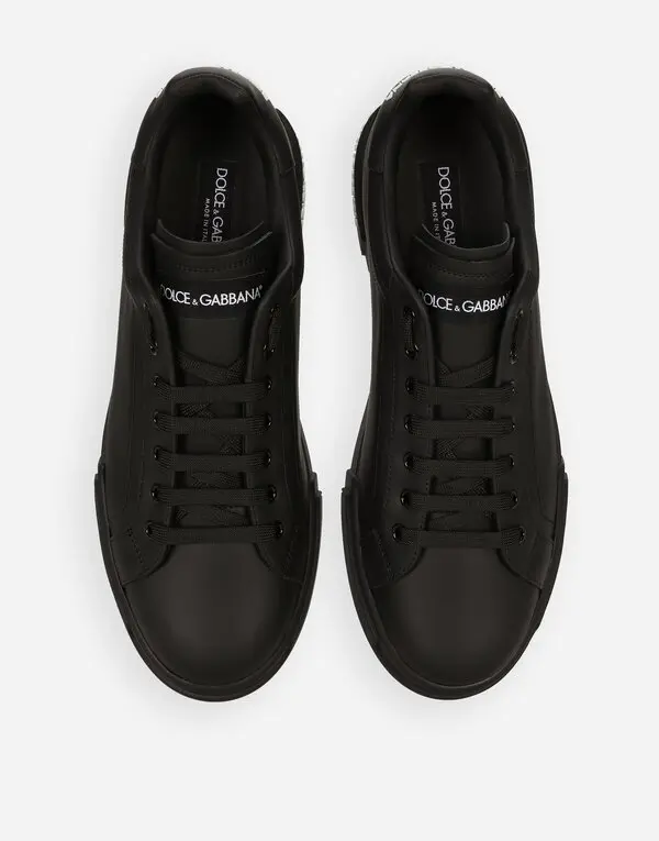Dolce & Gabbana Calfskin Nappa Portofino Sneakers - Black