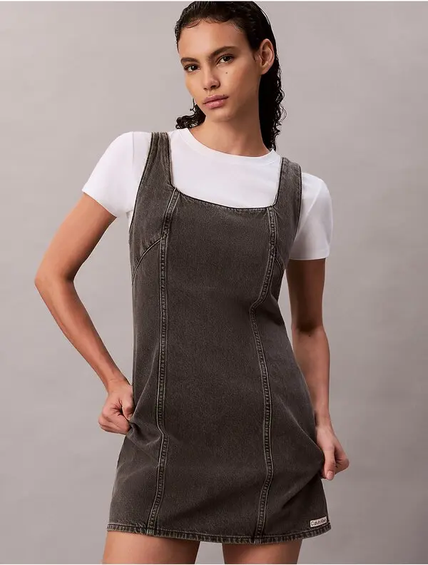 Calvin Klein Denim Mini Dress - Grey Stone
