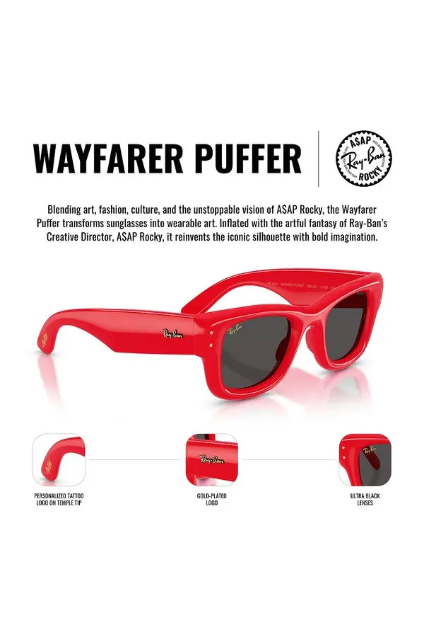 Ray-ban X A$ap Rocky Wayfarer Sunglasses - Red