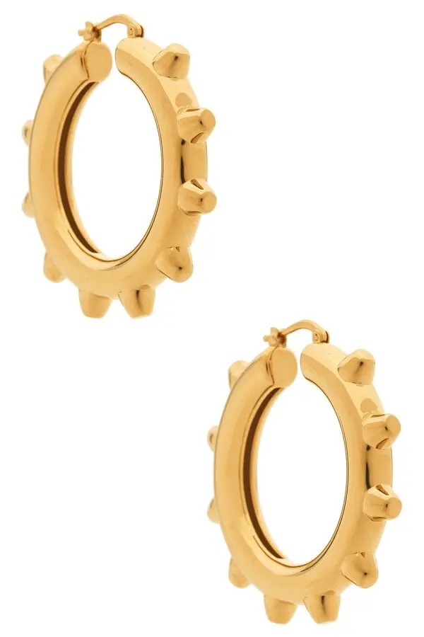 JIL SANDER Hoop Earrings In Metallic - Gold