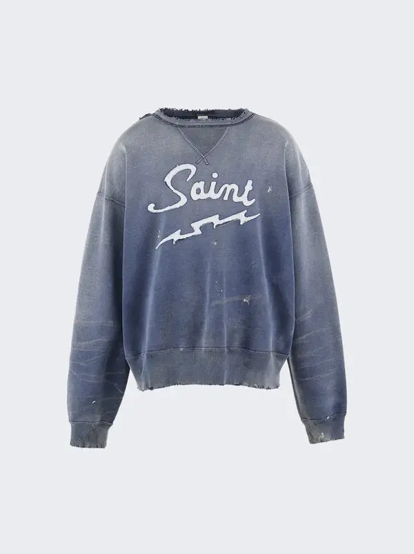 SAINT MXXXXXX Cotton Crewneck With Distressed Details And Logo
