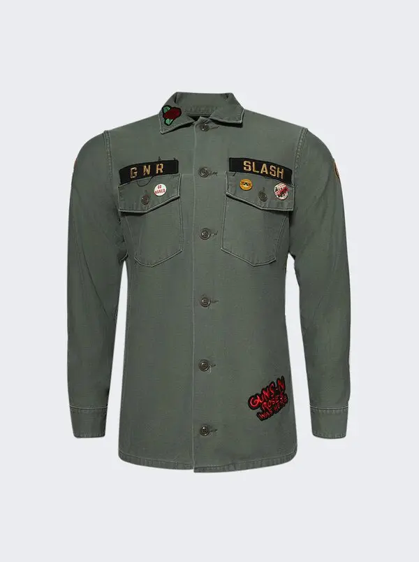 MadeWorn Guns N Roses Shirt Faded Army - Green
