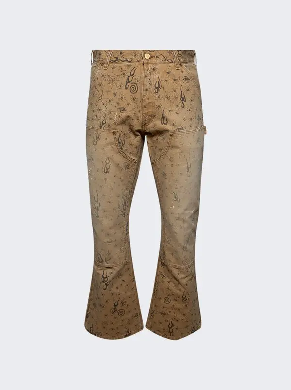 SAINT MXXXXXX X Dr. Woo Double Knee Pants - Beige