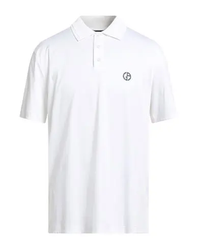 Giorgio Armani Polo Shirt Size Cotton, Viscose, Polyester, Polyamide, Elastane - Off White