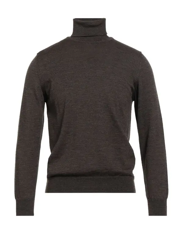 ANDREA FENZI Merino Wool Turtleneck Sweater - Brown