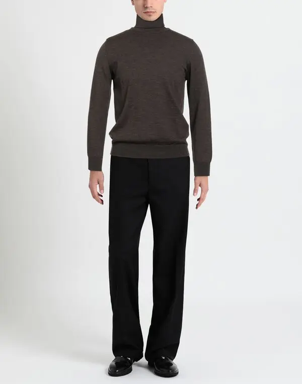 ANDREA FENZI Merino Wool Turtleneck Sweater - Brown