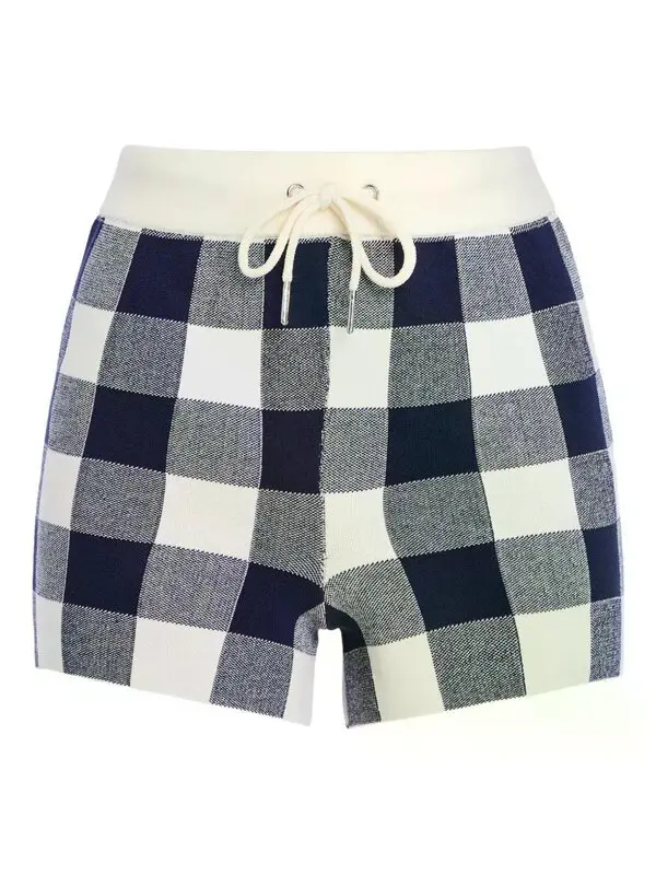SEROYA Nello Gingham-check Drawstring Shorts